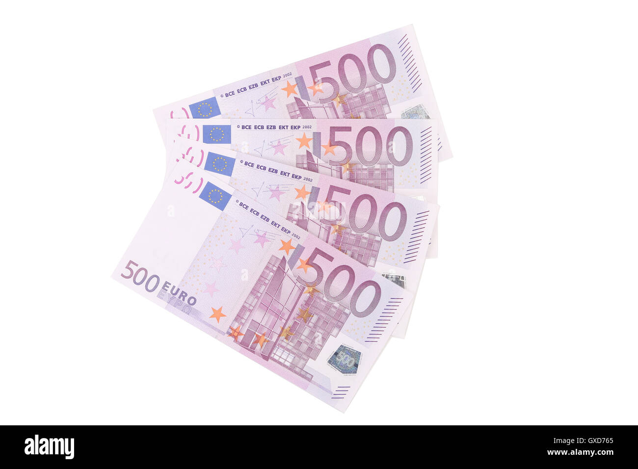 Five hundred euro notes aligned Stock Photo - Alamy