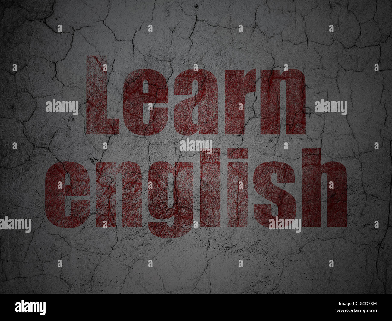 Education concept: Learn English on grunge wall background Stock Photo ...