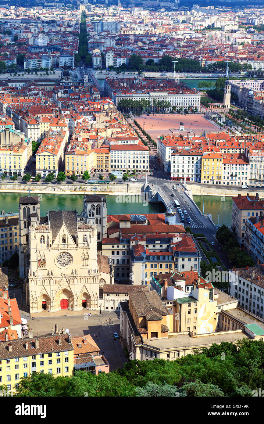 Vertical view of Lyon Stock Photo - Alamy