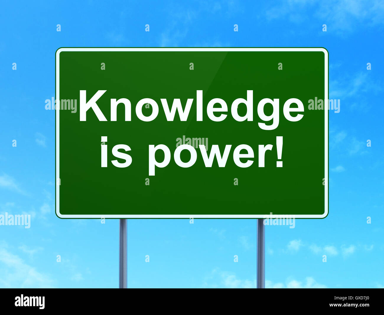 Education concept: Knowledge Is power! on road sign background Stock ...