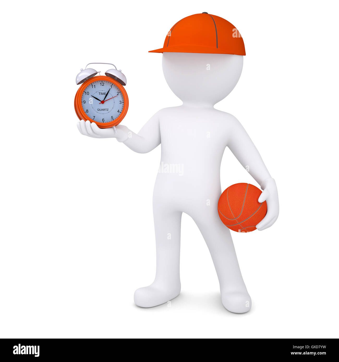 Alarm clock person character Cut Out Stock Images & Pictures - Alamy