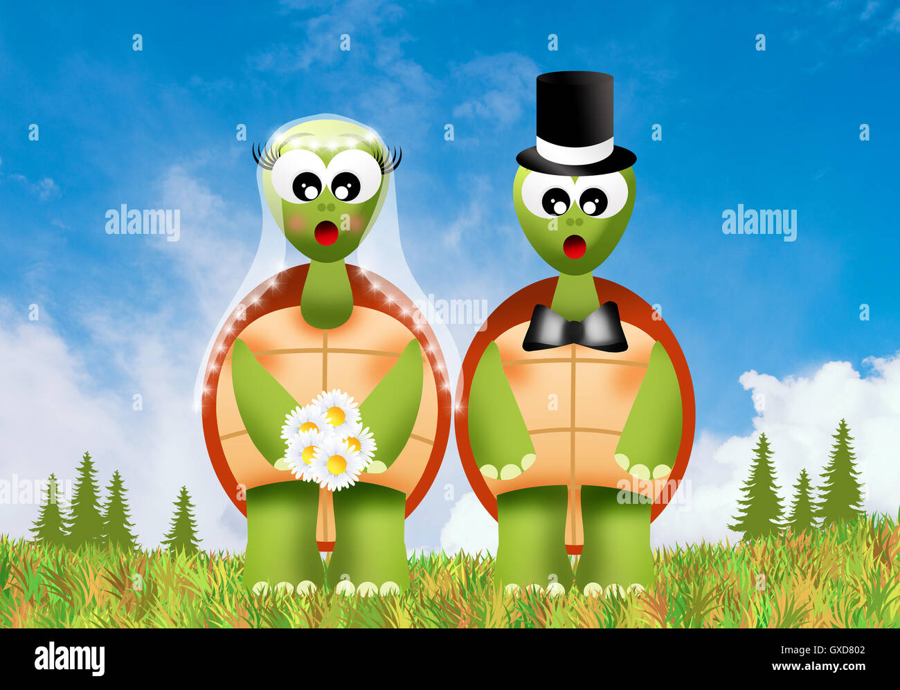 Turtles in love Stock Photo - Alamy