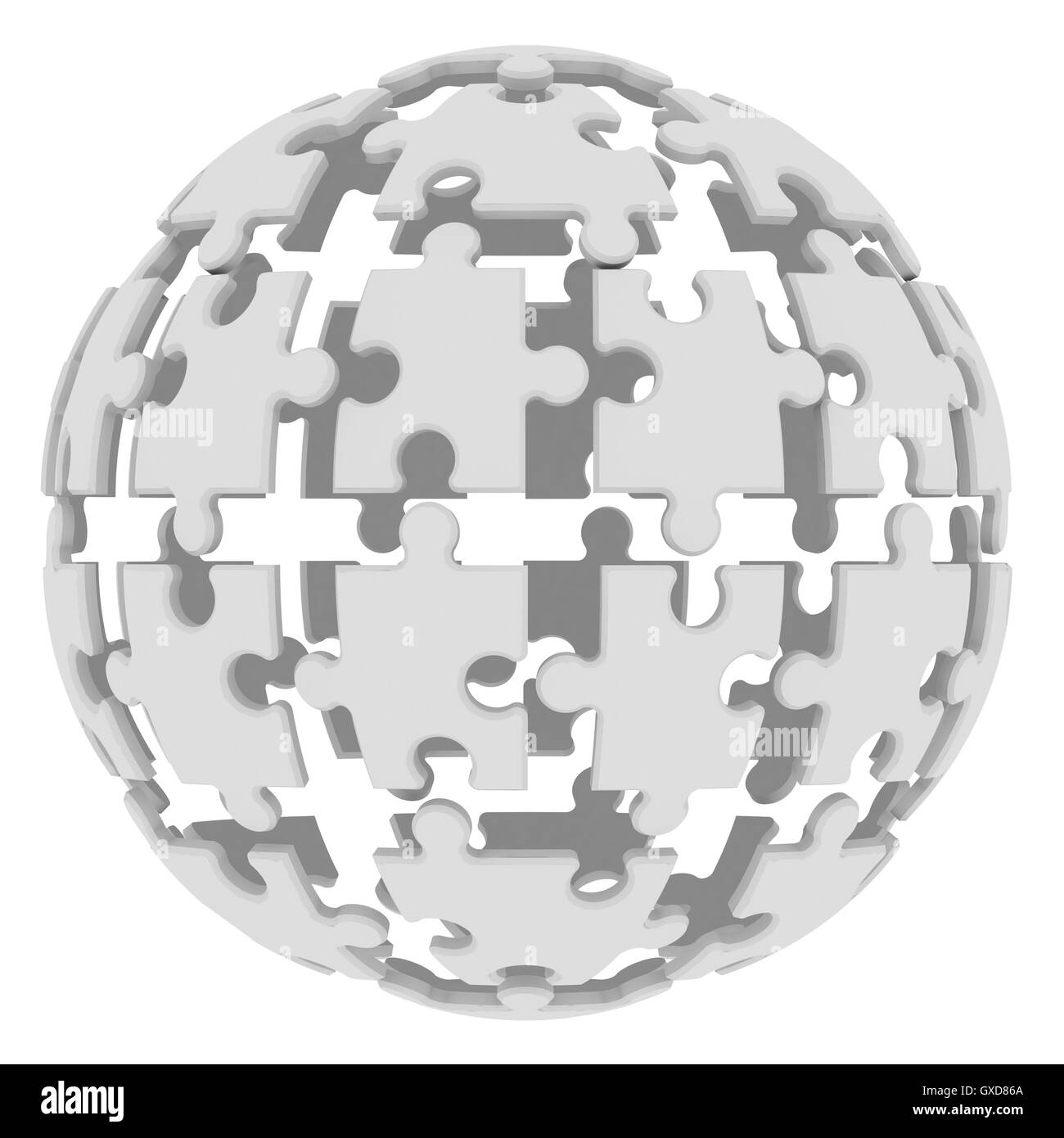 Sphere consisting of puzzles Stock Photo - Alamy