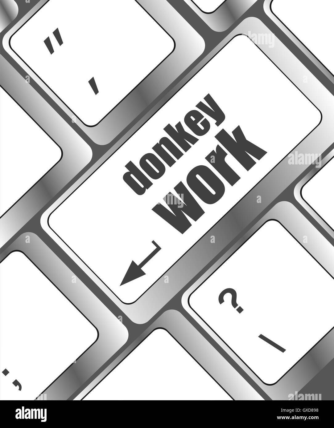 Wording donkey work on computer keyboard Stock Photo - Alamy