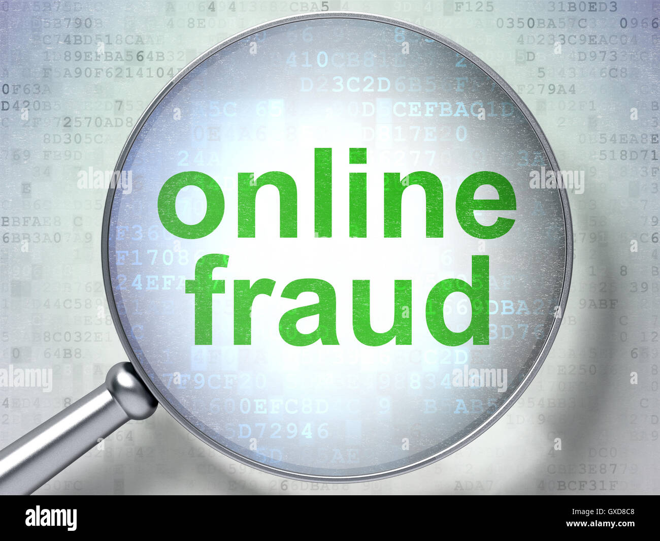 Security concept: Online Fraud with optical glass Stock Photo - Alamy
