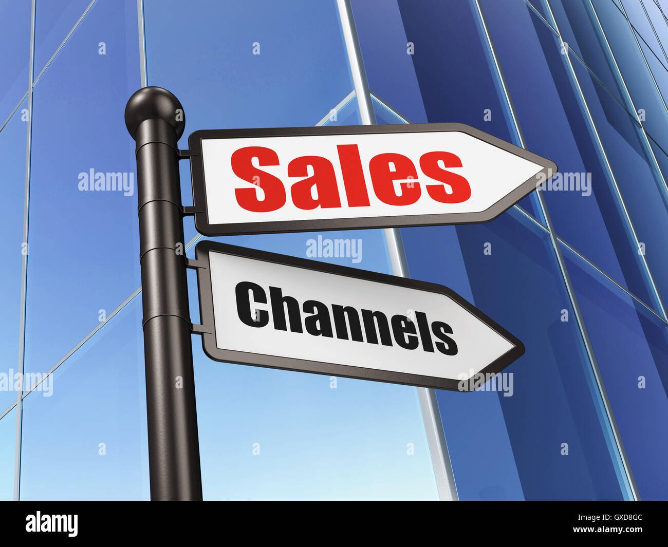 Marketing concept: Sales Channels on Building background Stock Photo ...