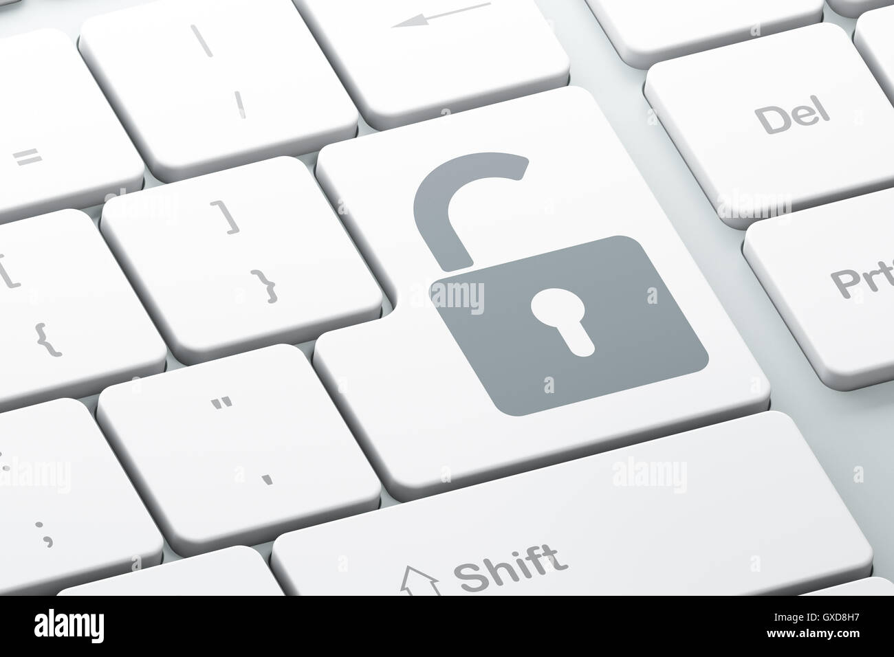 Safety concept: Opened Padlock on computer keyboard background Stock Photo - Alamy
