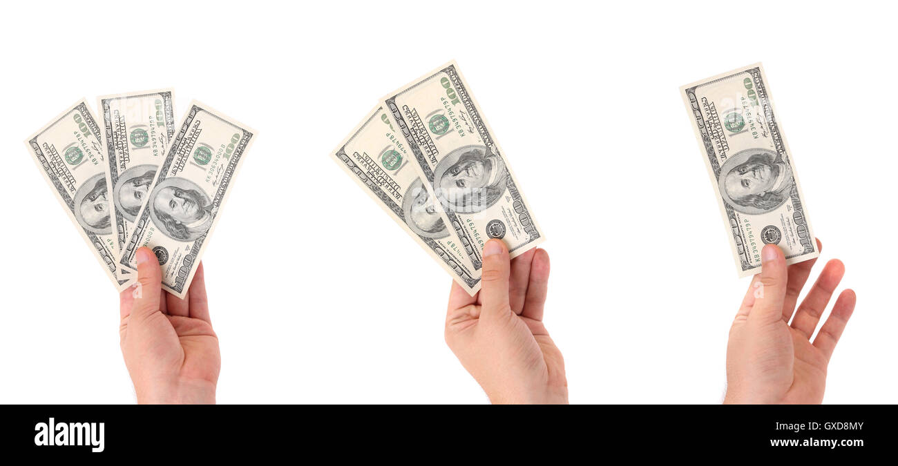 Row of human hands with money Stock Photo - Alamy