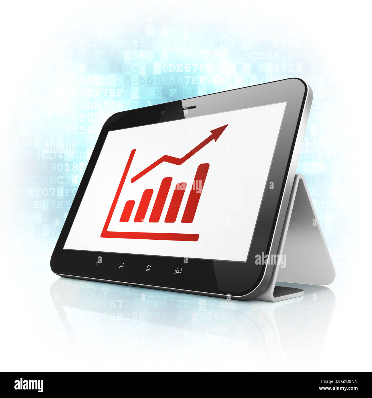 Increase graph on computer Cut Out Stock Images & Pictures - Alamy