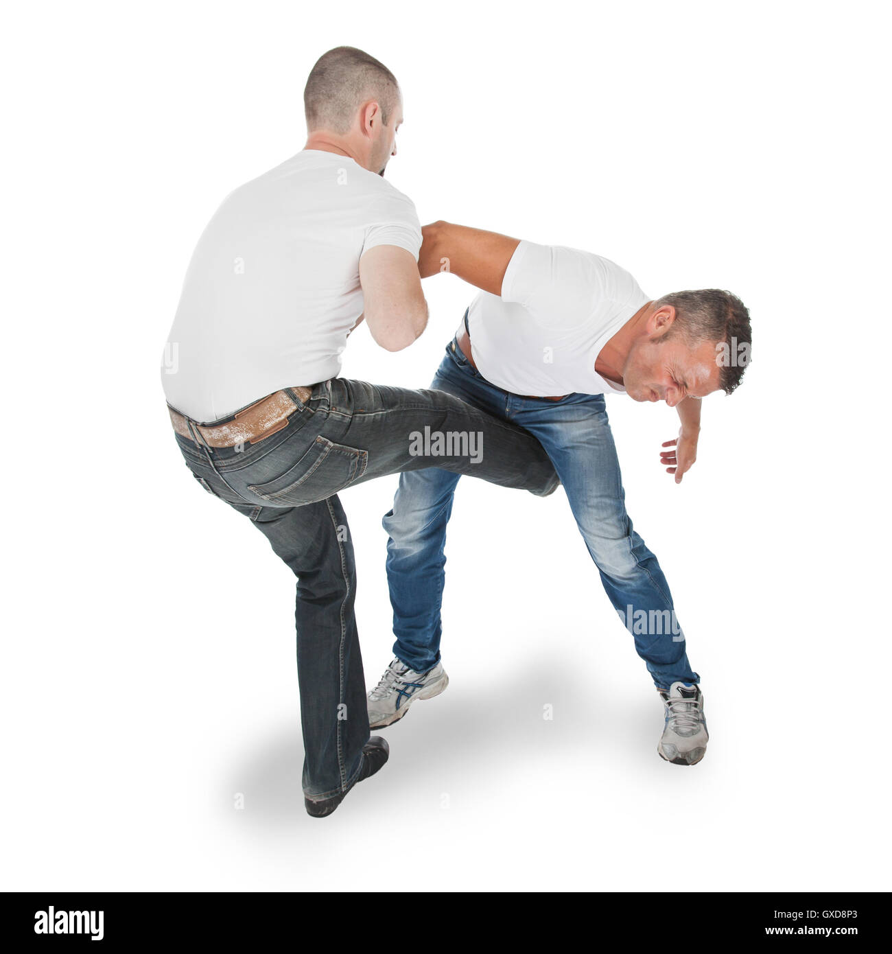 Man defending an attack from another man, selfdefense Stock Photo - Alamy
