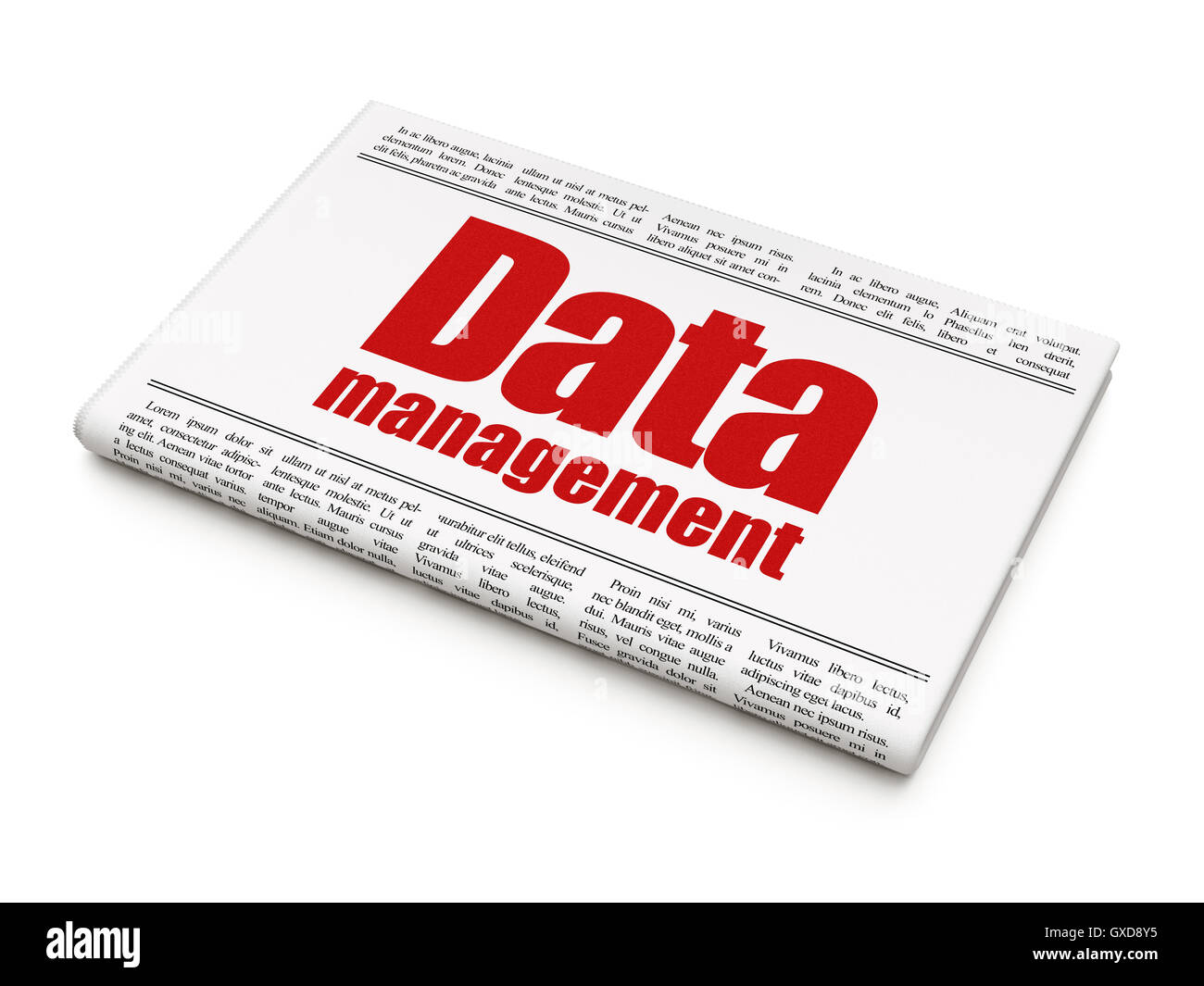 Information news concept: newspaper headline Data Management Stock ...