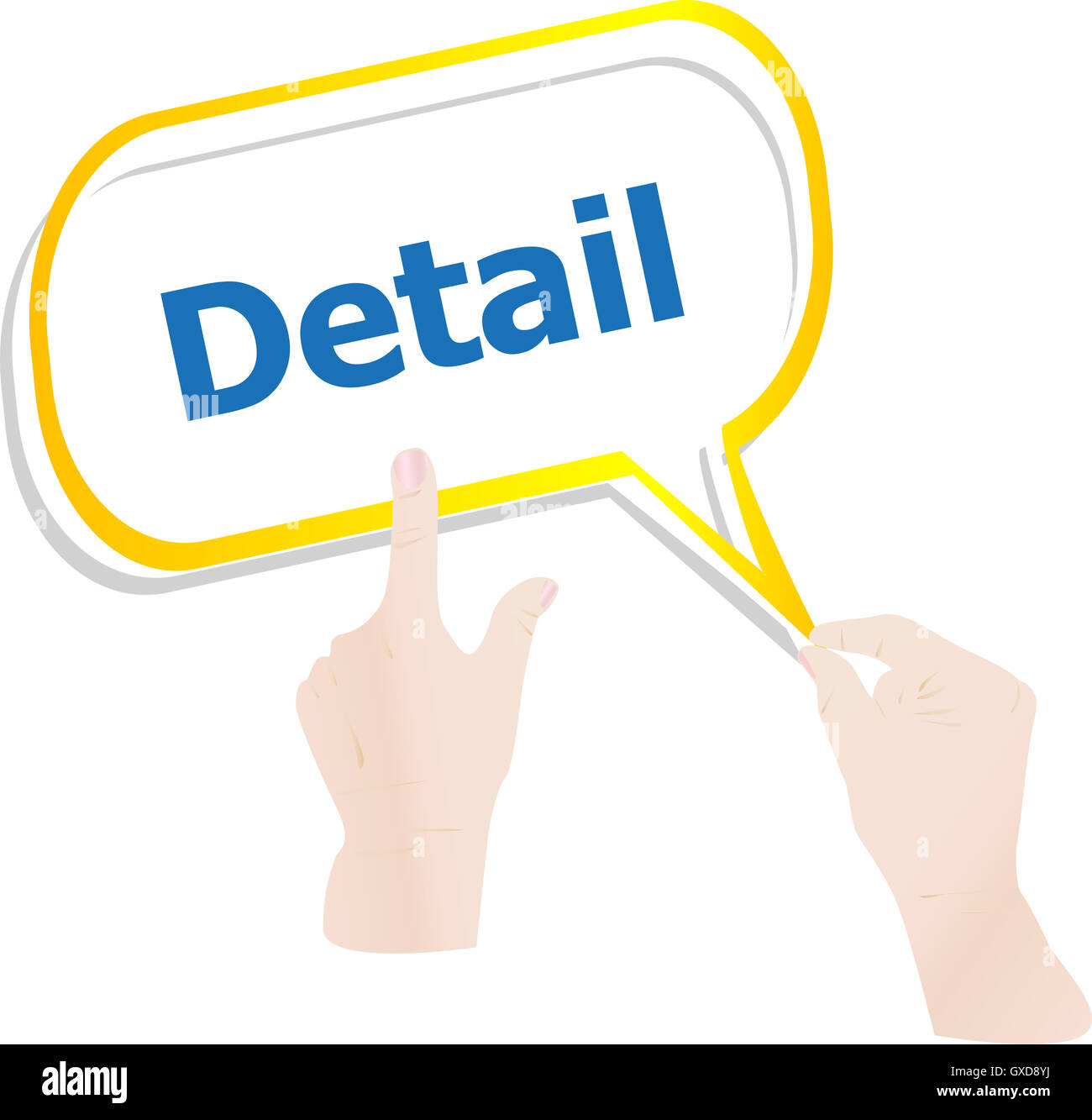 hands holding abstract cloud with detail word Stock Photo - Alamy