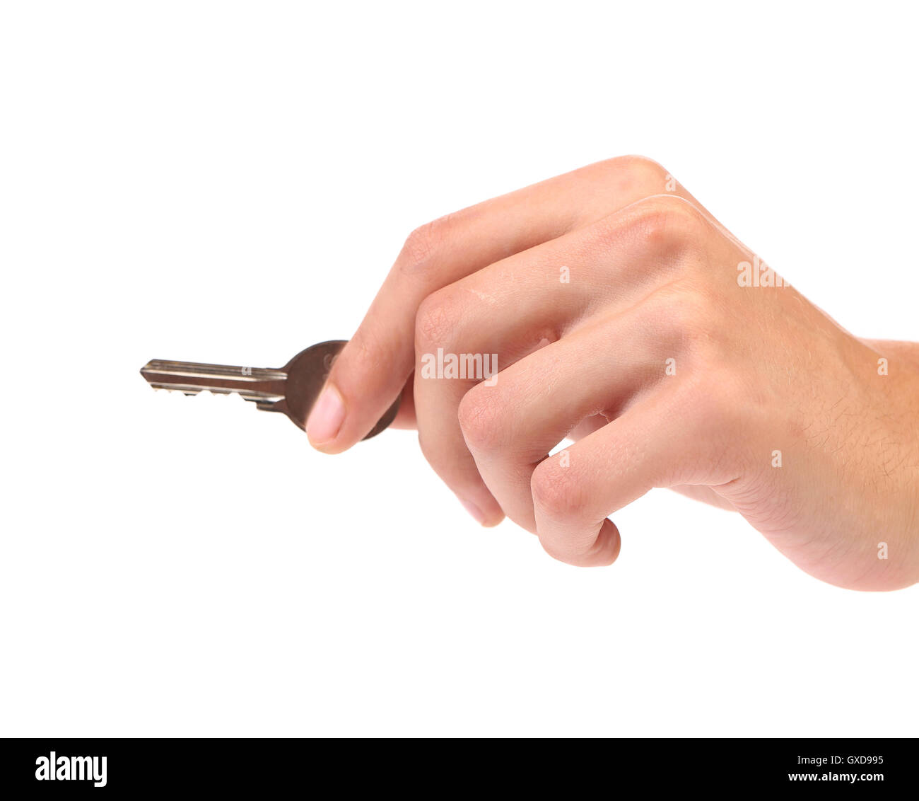 Hand holds bronze steel key hi-res stock photography and images - Alamy