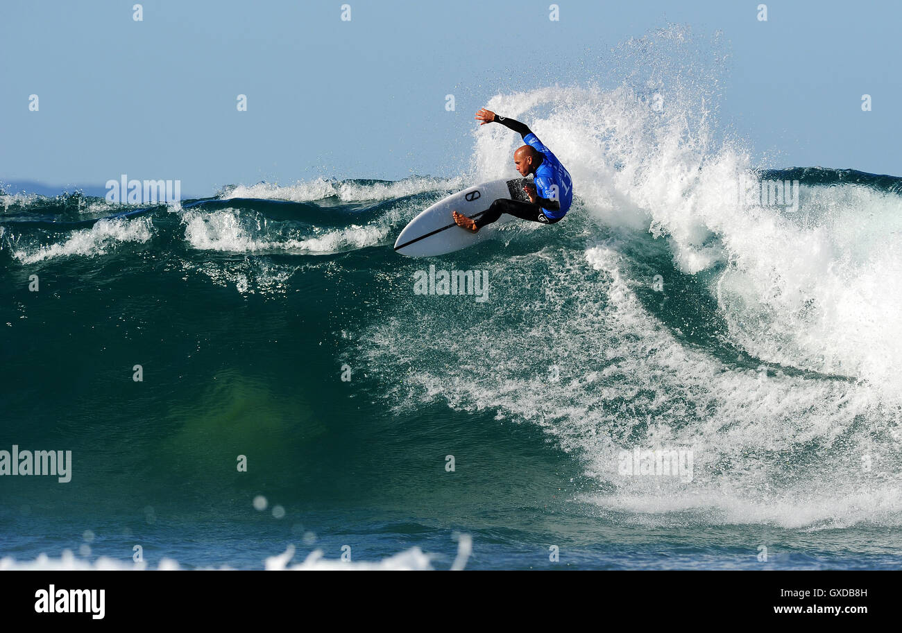 Contestants surf the waves of Jeffreys Bay, South Africa in the Annual ...