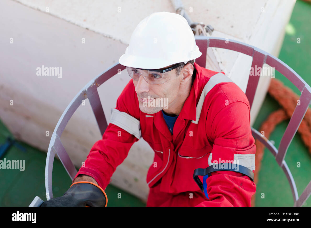 Engineer working on oil rig Stock Photo - Alamy
