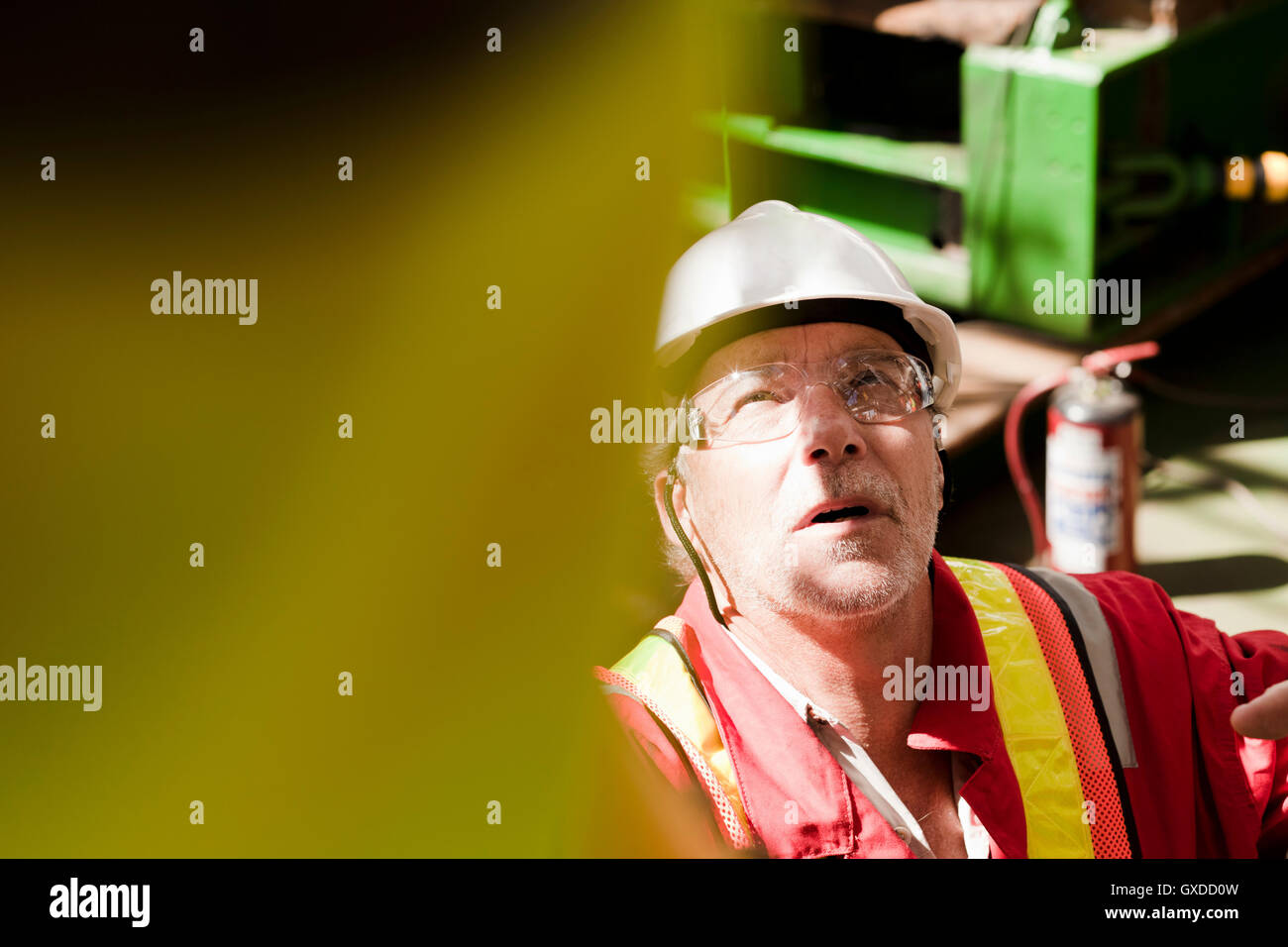 Engineer working on oil rig Stock Photo - Alamy