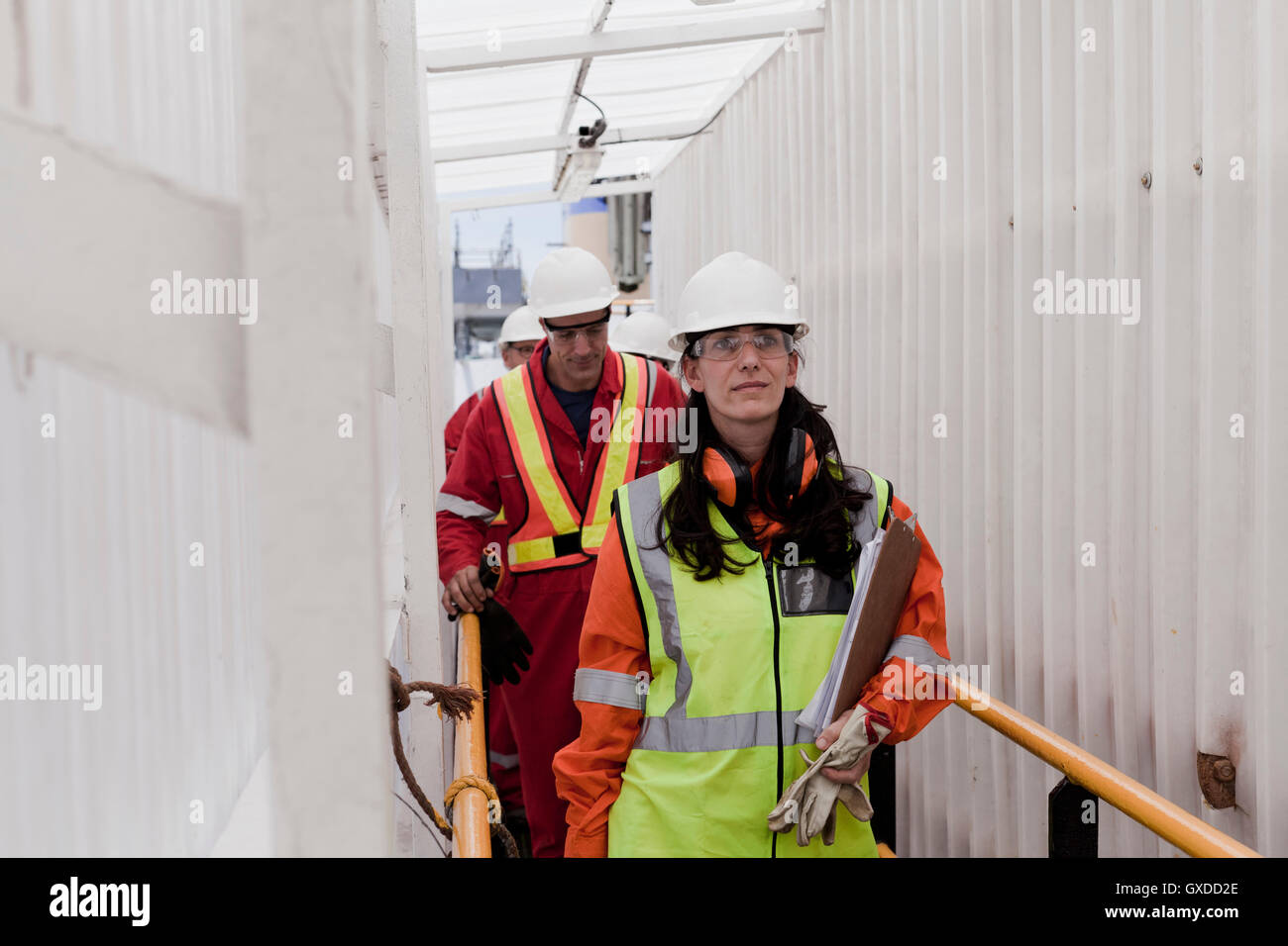 Male female engineers wearing hard hi-res stock photography and images ...