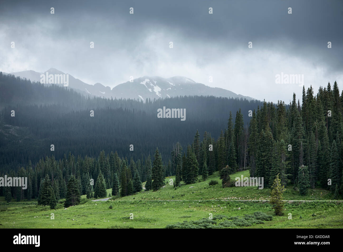 Storm clouds over mountain landscape, Crested Butte, Colorado, USA ...
