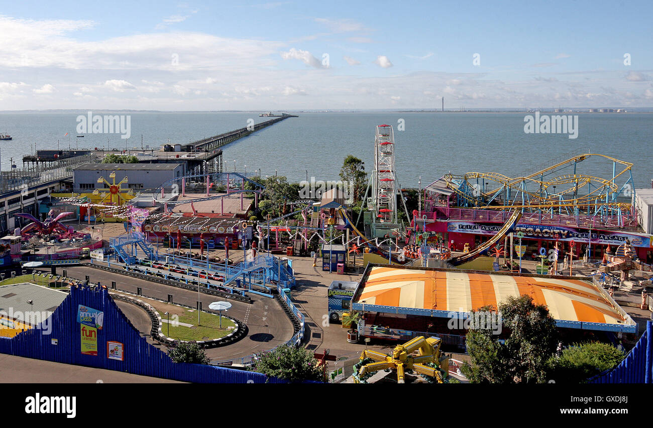 Southend Seafront in Essex on a glorious sunny morning with the famous ...
