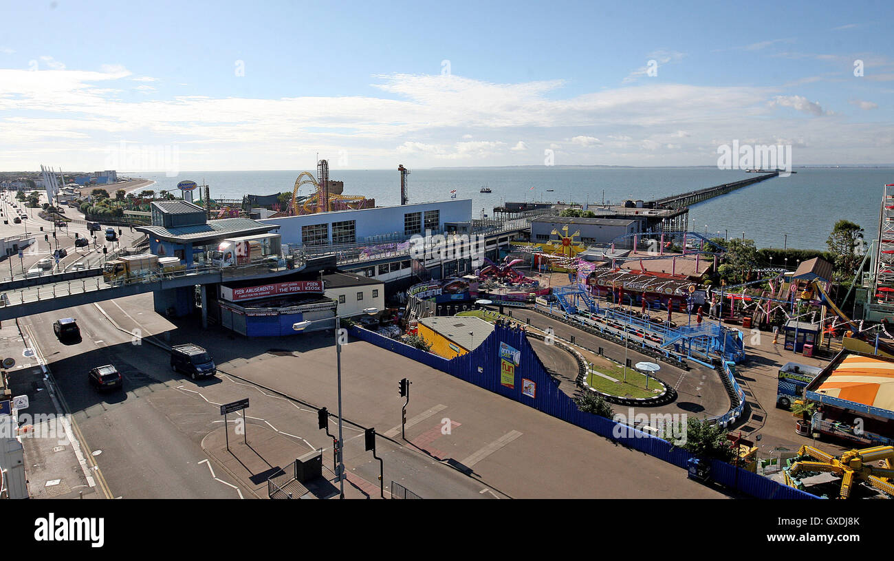 Southend Seafront in Essex on a glorious sunny morning with the famous ...