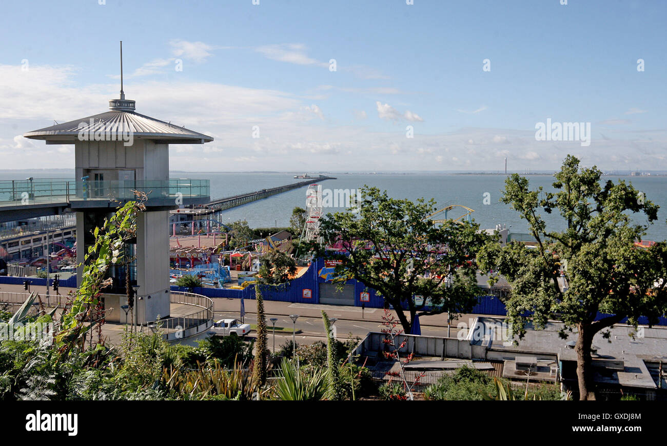 Southend Seafront in Essex on a glorious sunny morning with the famous ...