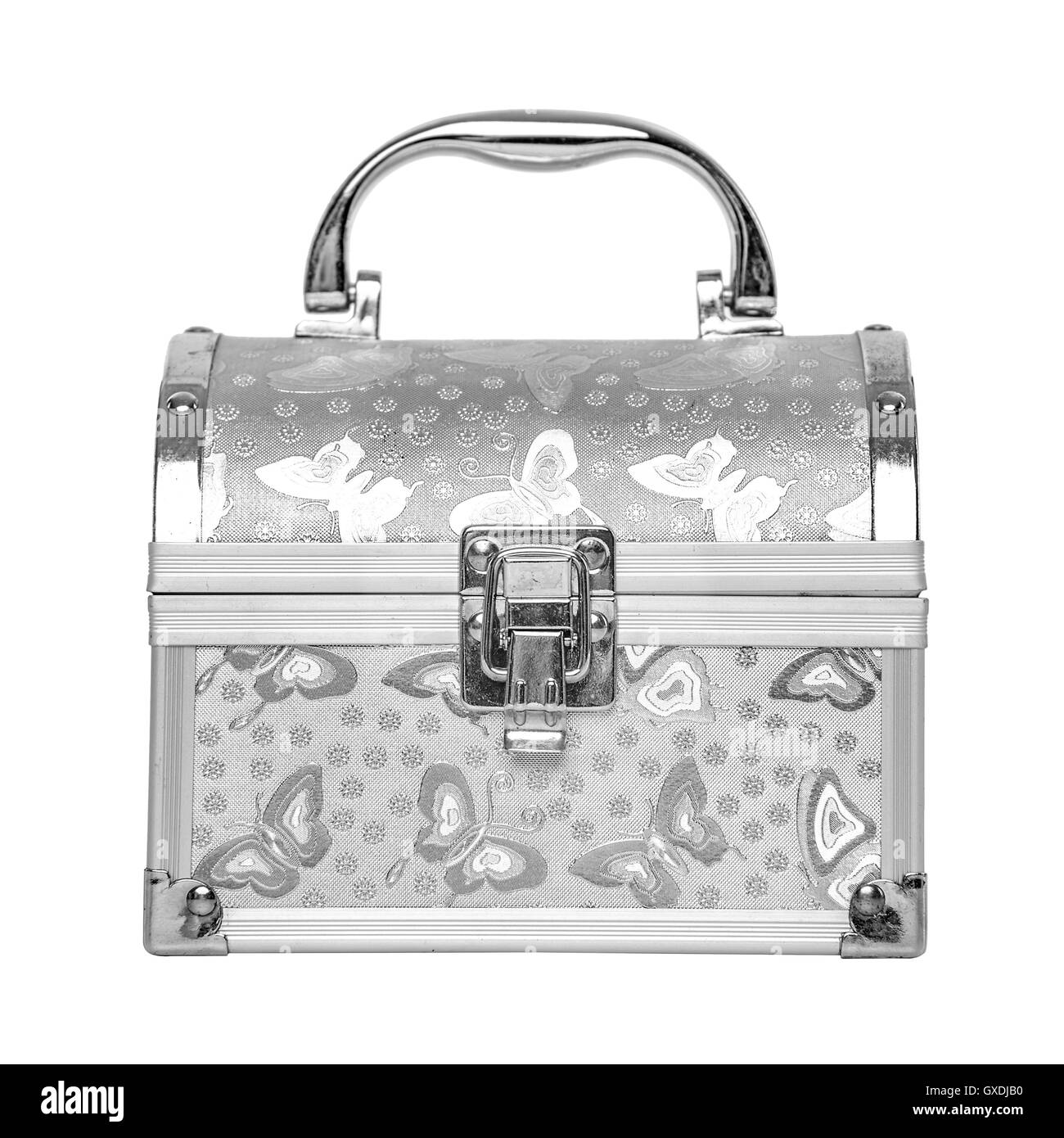 Antique silver chest isolated on white background Stock Photo - Alamy