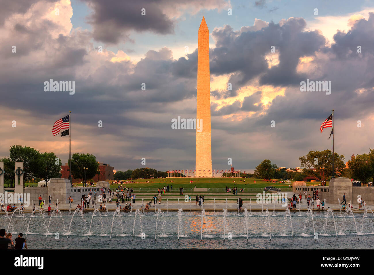 Washington Monument at sunset, Washington DC Stock Photo - Alamy