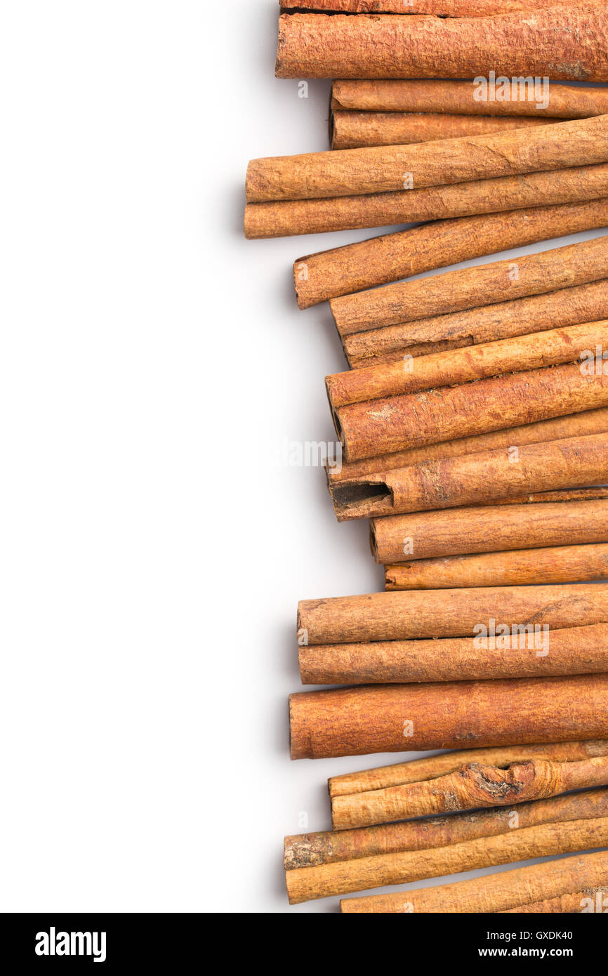 Cinnamon sticks spice isolated on white background Stock Photo - Alamy