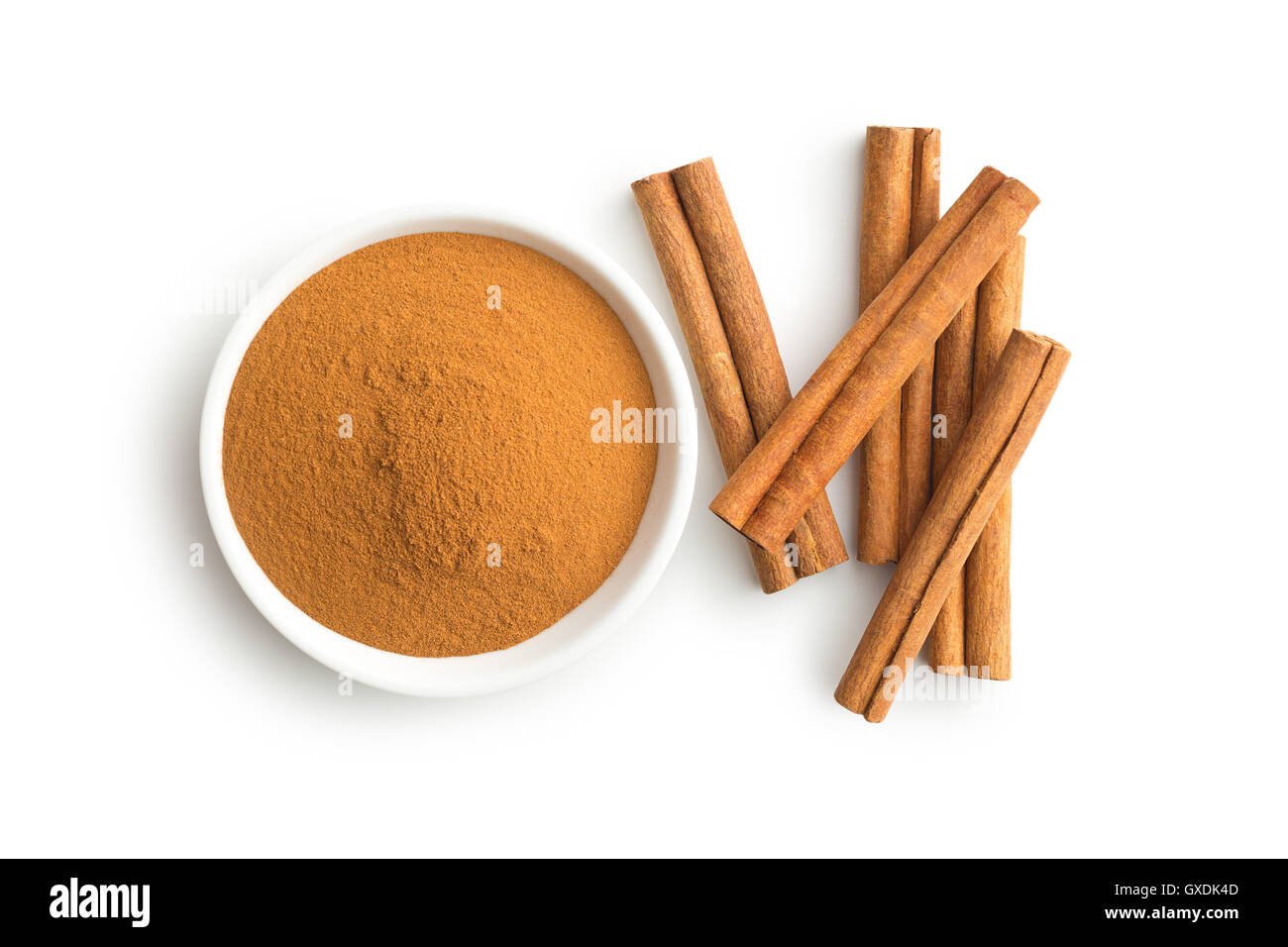 Overhead cinnamon powder on hi-res stock photography and images - Alamy
