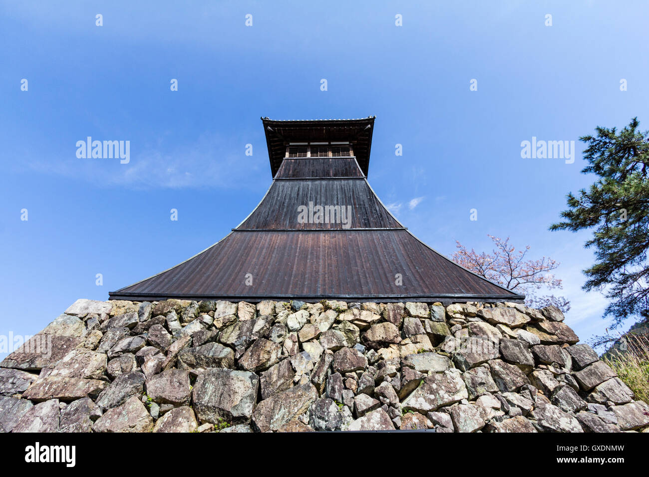 Japan, Izushi. Shinkoro, 'the clock tower' built 1871, wooden tower on ...