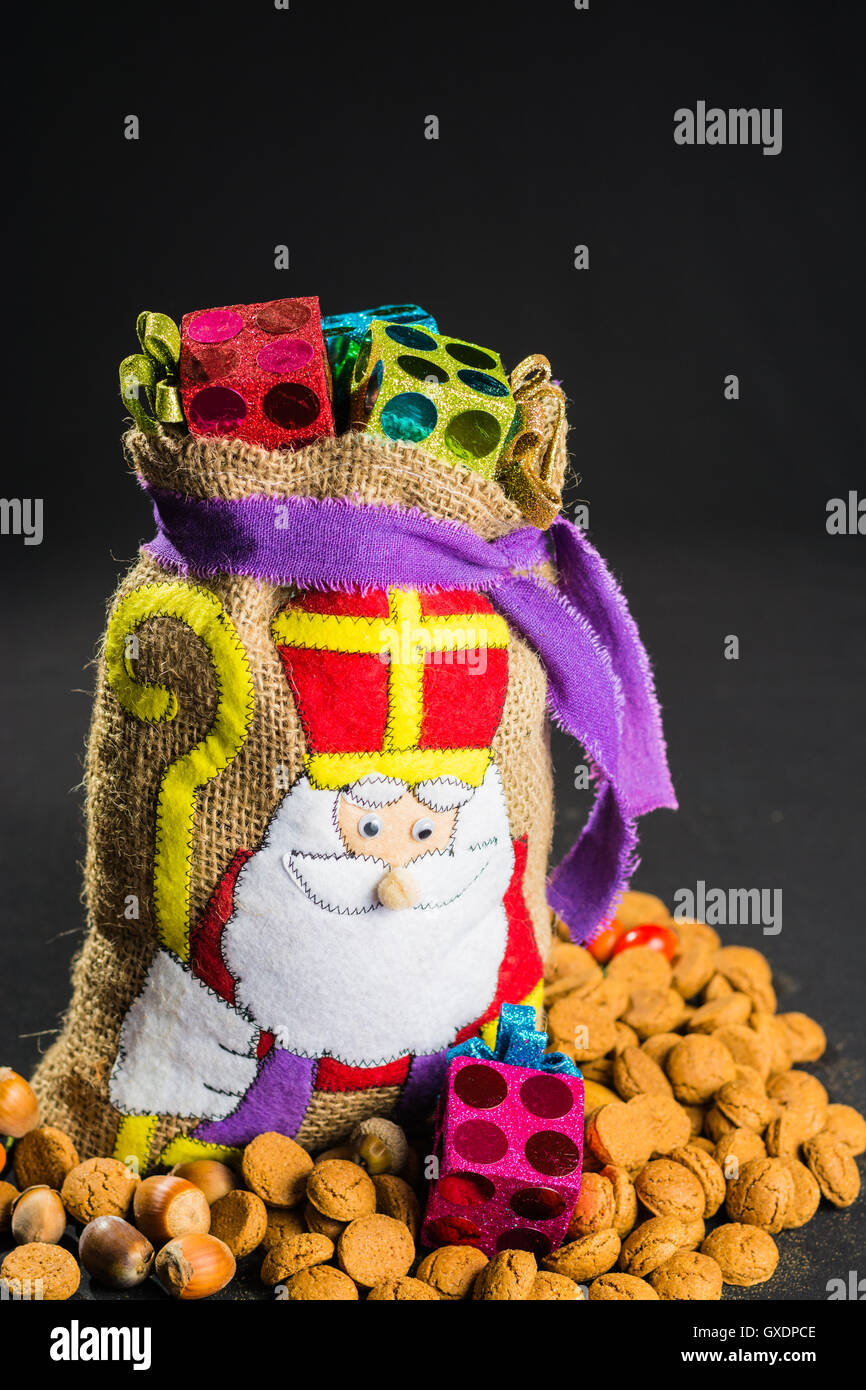 'De zak van Sinterklaas' (St. Nicholas' bag) filled with 'pepernoten ...