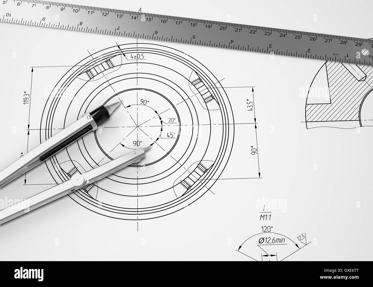 Blue circle outline Black and White Stock Photos & Images - Alamy