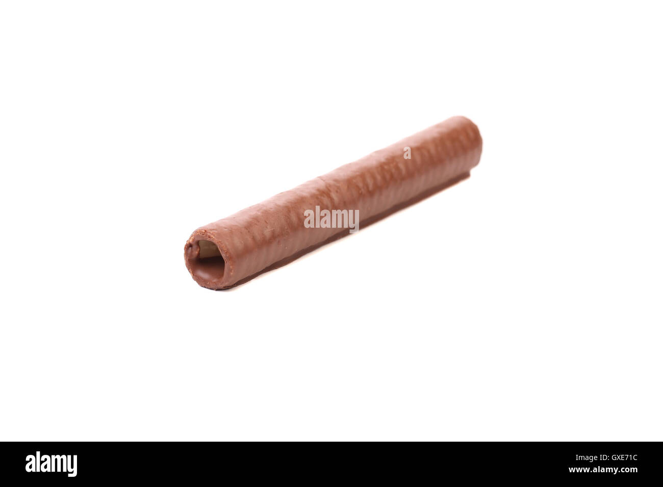 Waffle rolls coated chocolate Stock Photo - Alamy