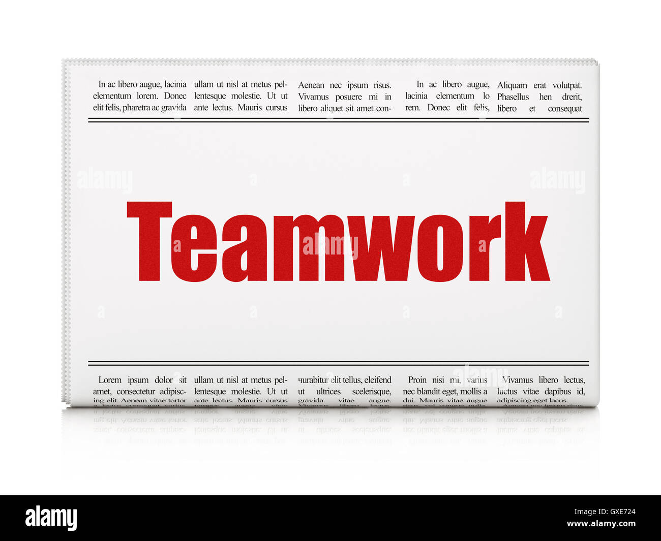 Business news concept: newspaper headline Teamwork Stock Photo - Alamy
