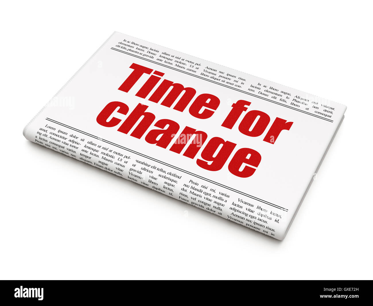 Time news concept: newspaper headline Time for Change Stock Photo - Alamy