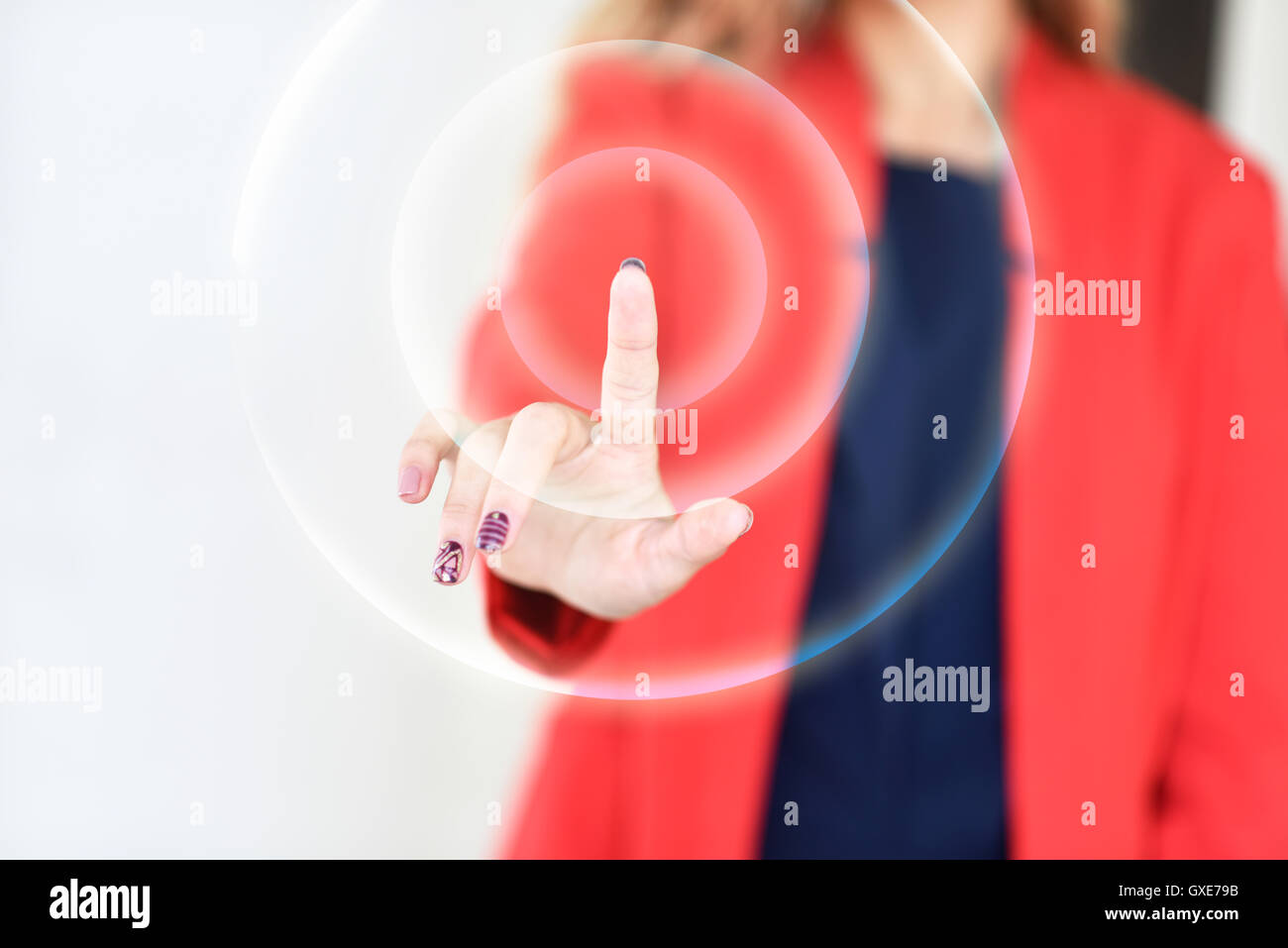 Finger pushing button hi-res stock photography and images - Alamy