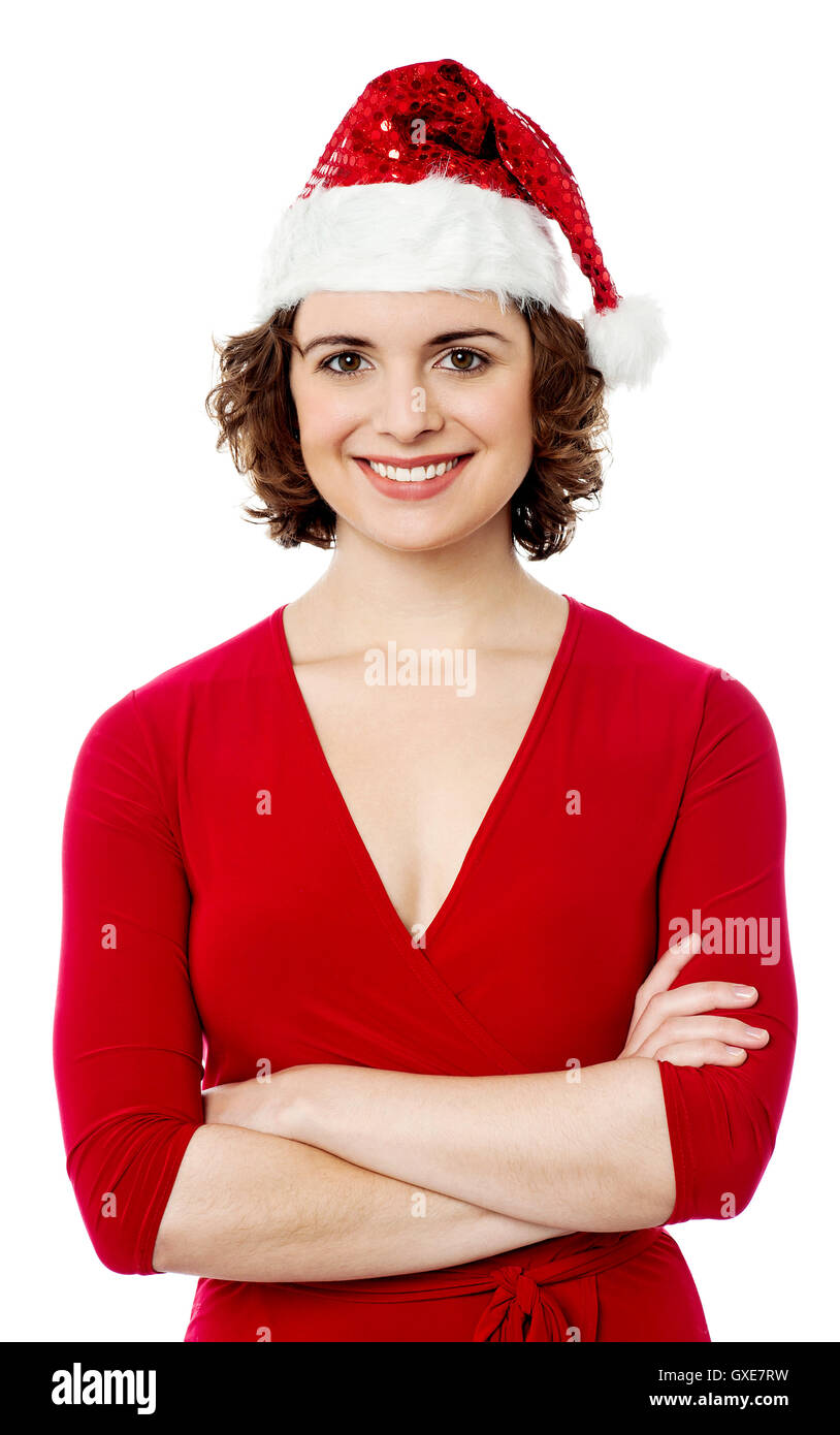Pretty charming woman posing confidently Stock Photo - Alamy