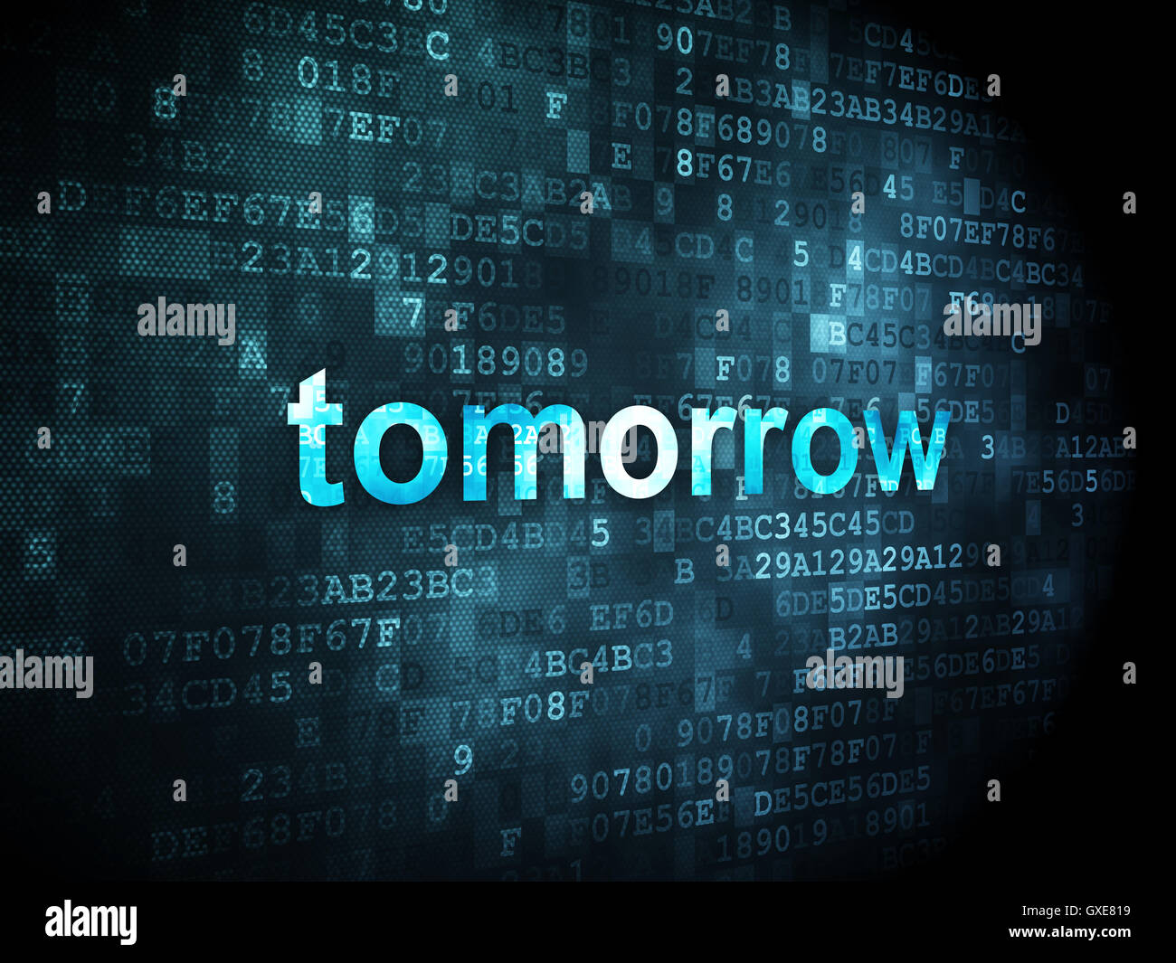 Time concept: Tomorrow on digital background Stock Photo - Alamy