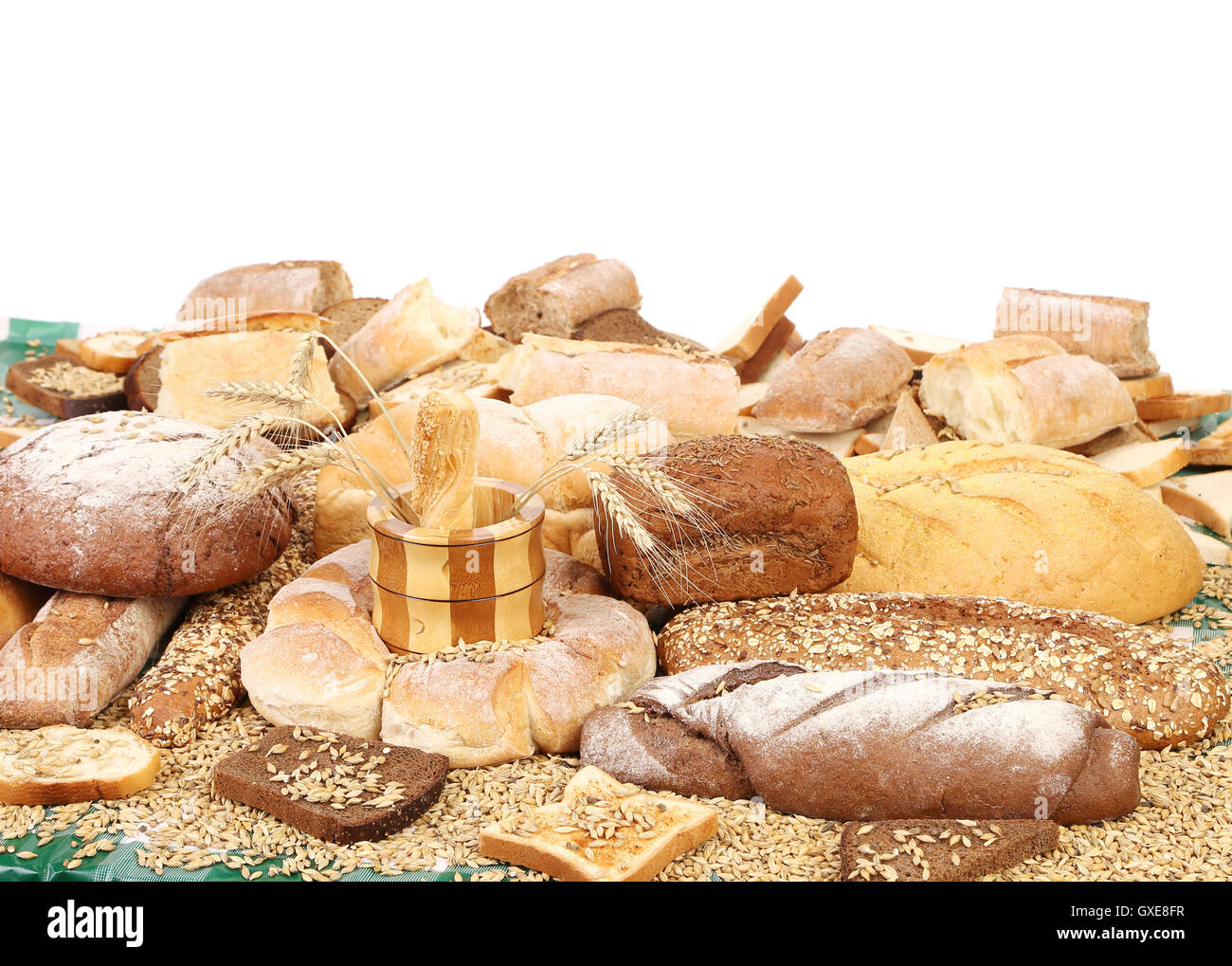 Composition of bread and space for text Stock Photo - Alamy