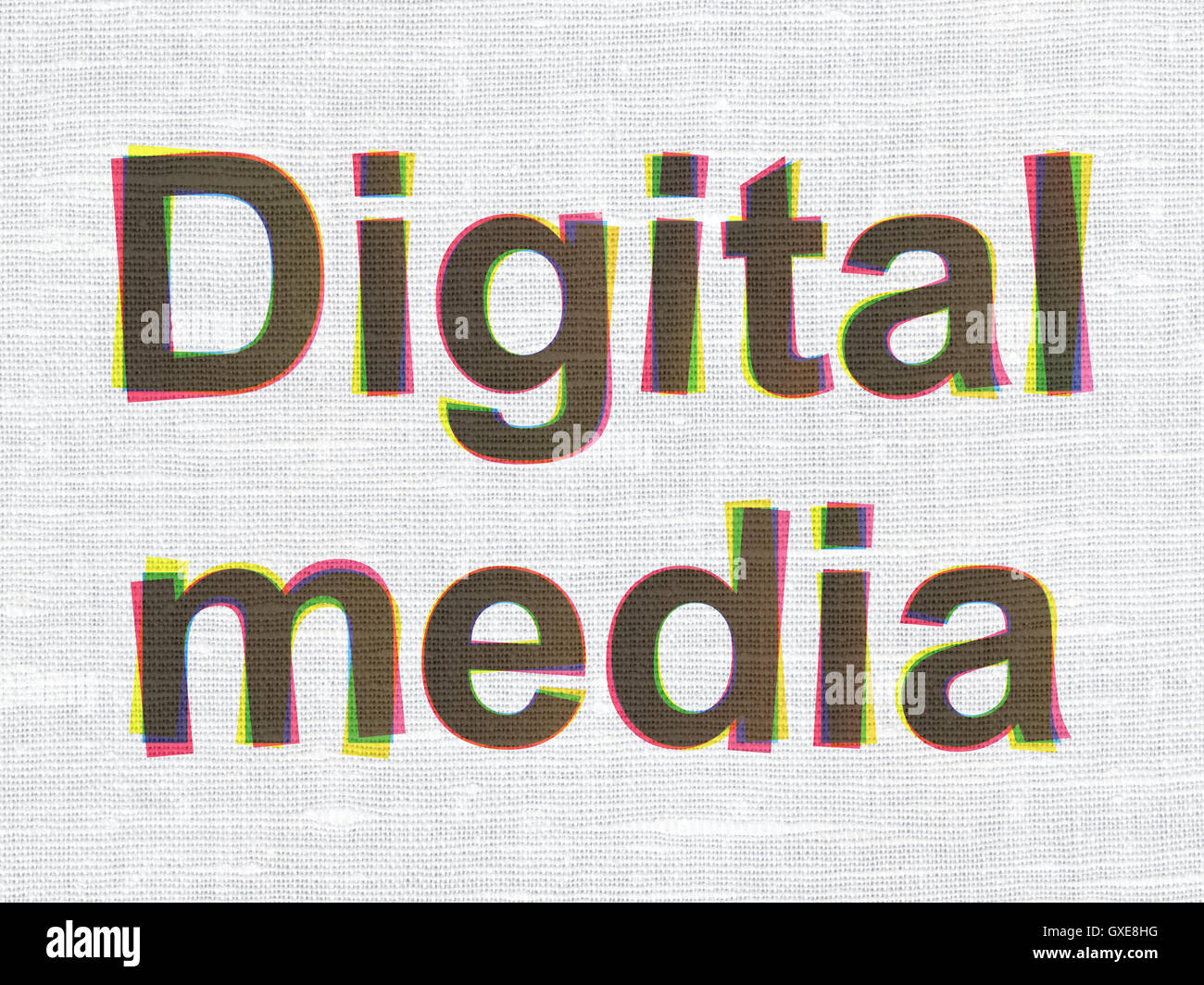 Marketing concept: Digital Media on fabric texture background Stock ...