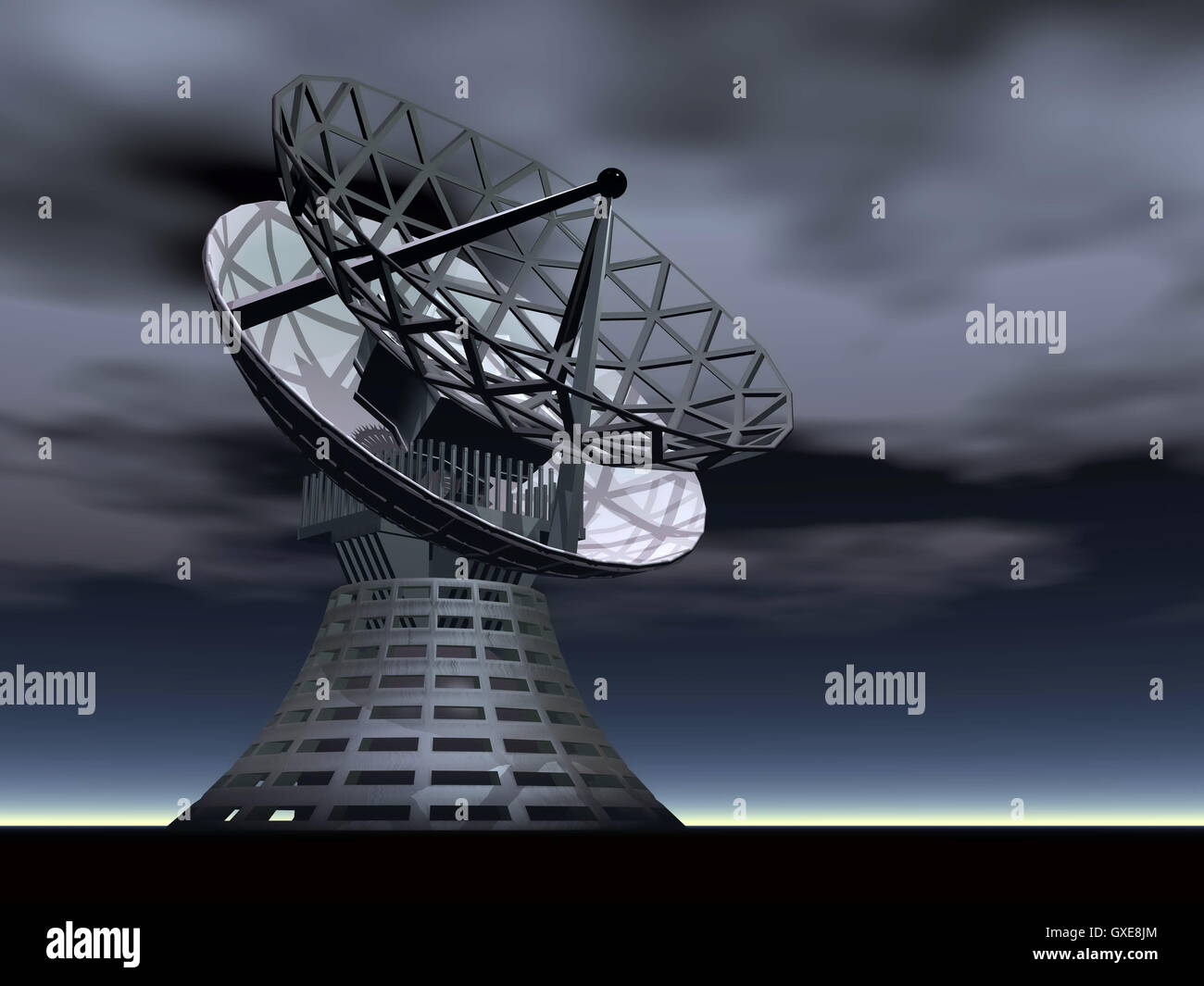 Satellite dish antenna - 3d render Stock Photo - Alamy