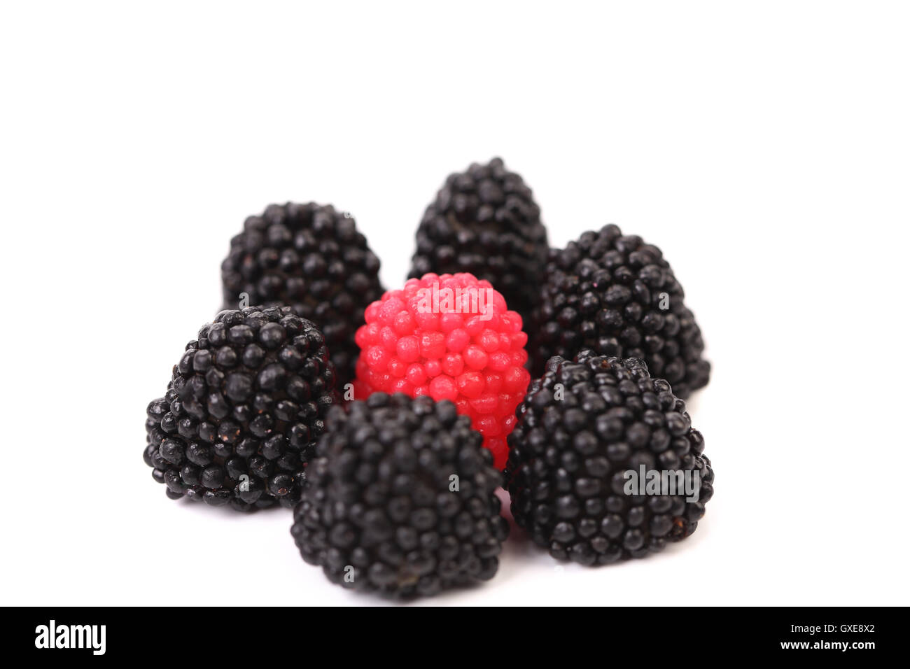 Jelly fruit in form of berries candy Stock Photo - Alamy