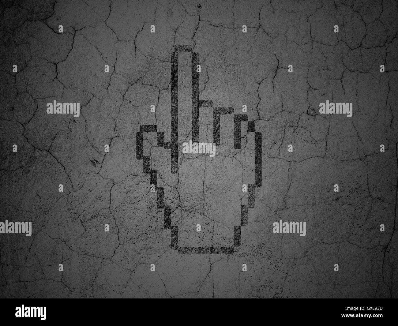 Advertising concept: Mouse Cursor on grunge wall background Stock Photo ...