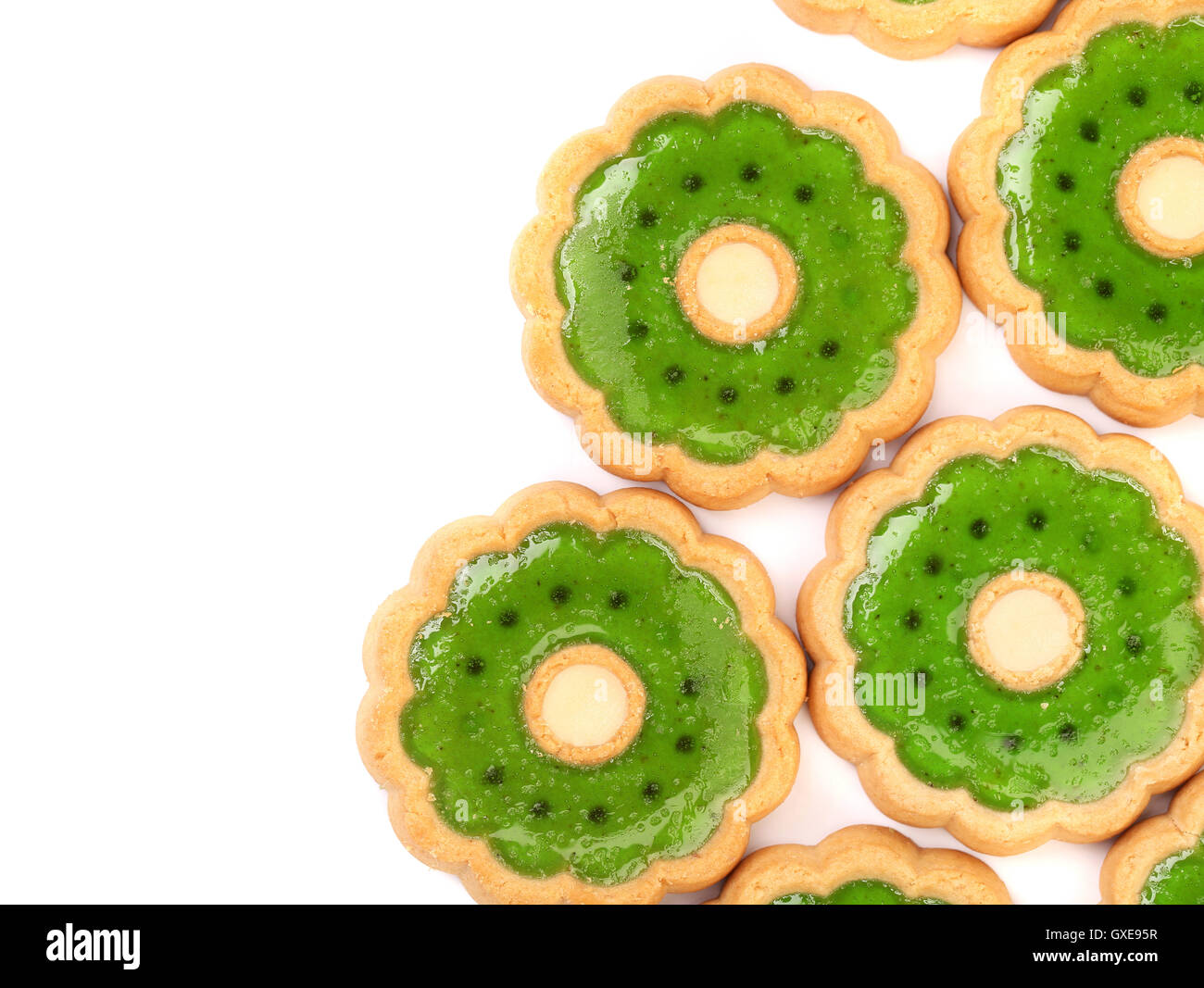 Background of biscuit with kiwi jam Stock Photo - Alamy