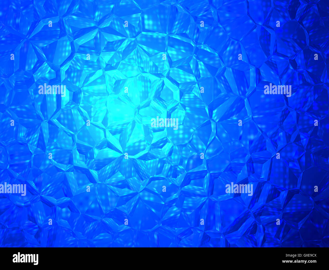 An abstract cold blue glassy background with a blurred pattern of ...