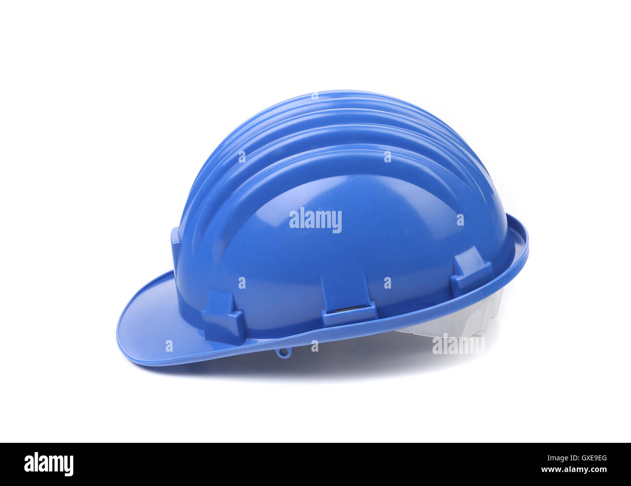Side view of blue hard hat Stock Photo - Alamy