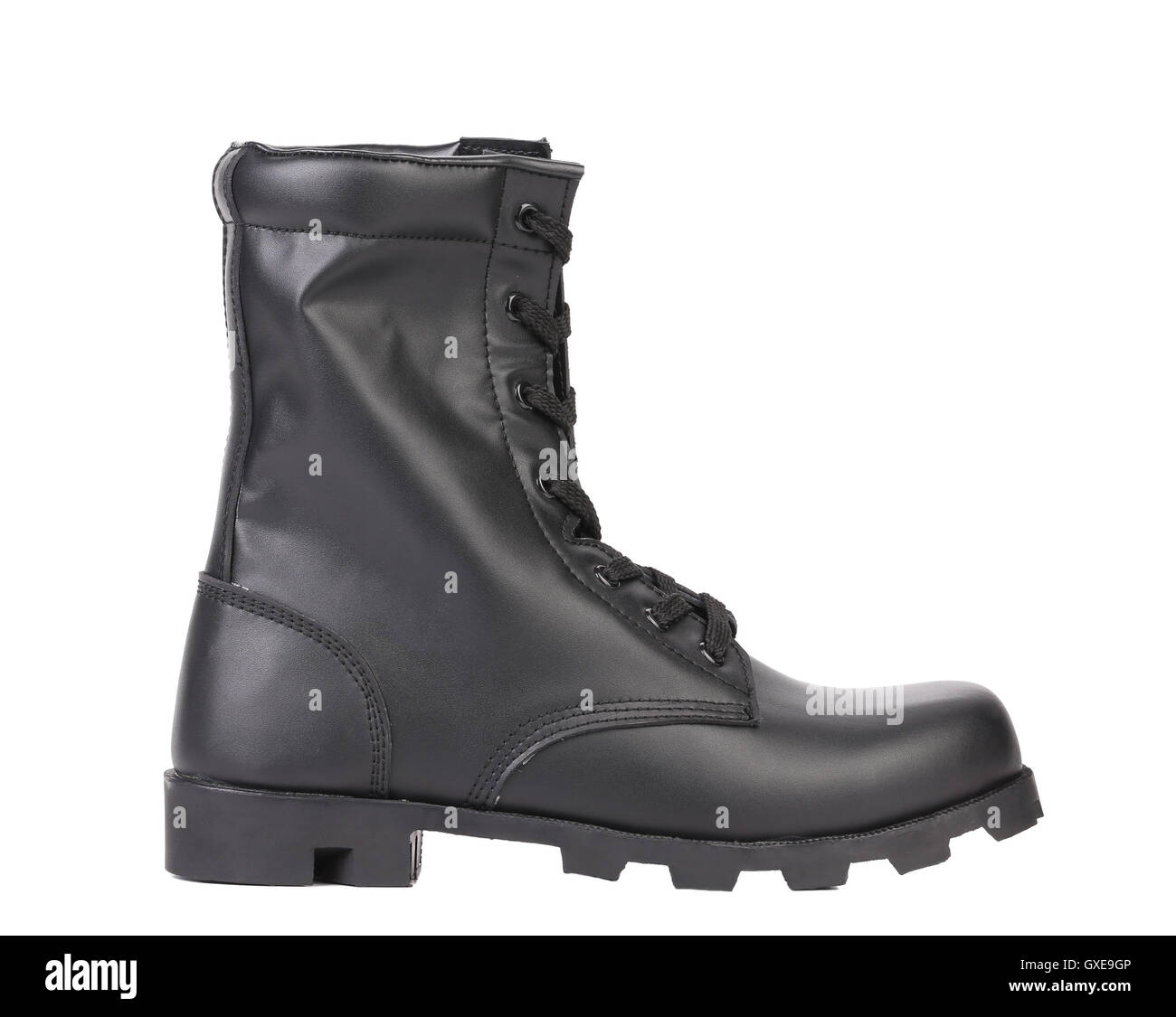 Black man's boot. Side view Stock Photo - Alamy