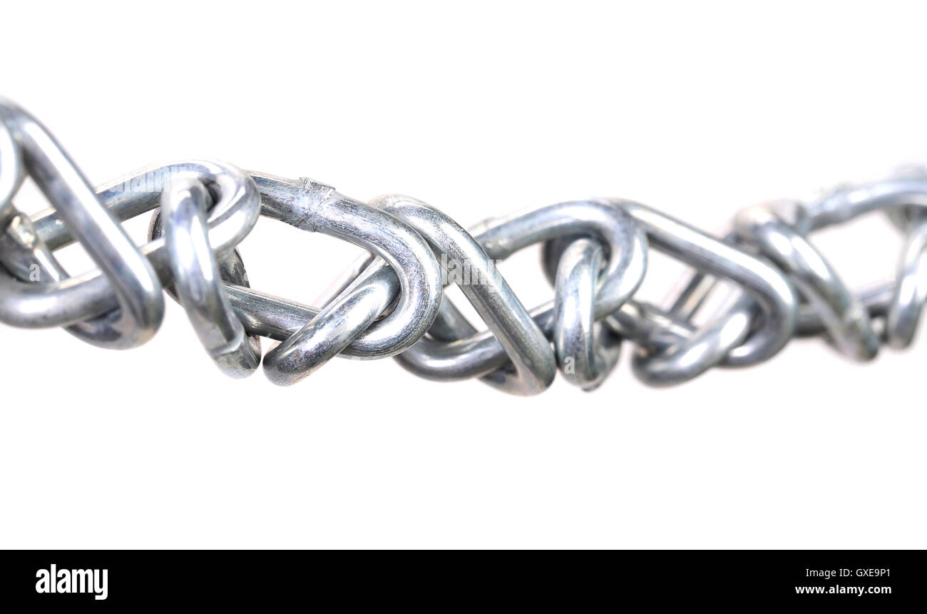Twisted chain. Isolated on a white background Stock Photo - Alamy