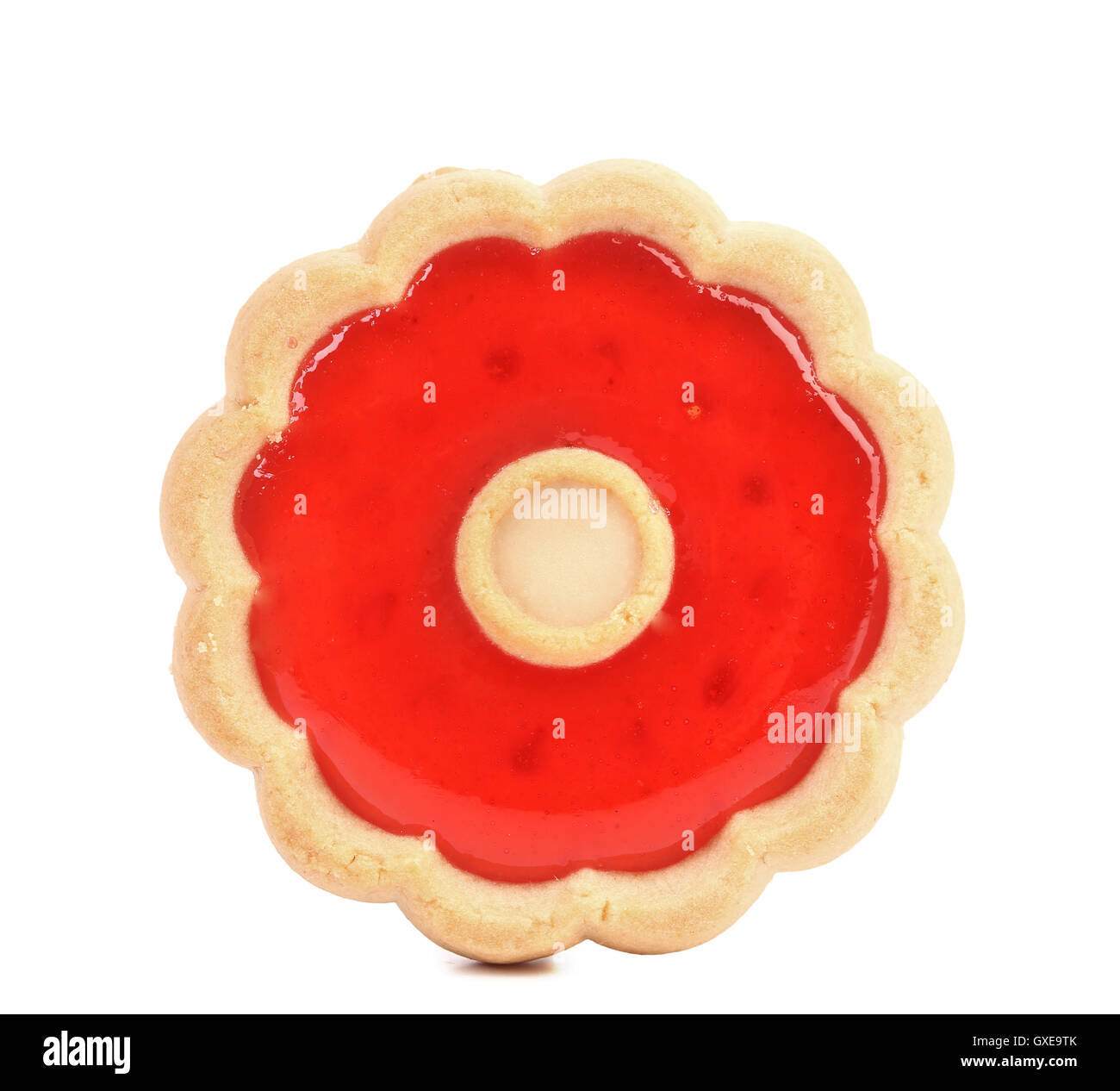 Round shaped strawberry biscuit close up Stock Photo - Alamy