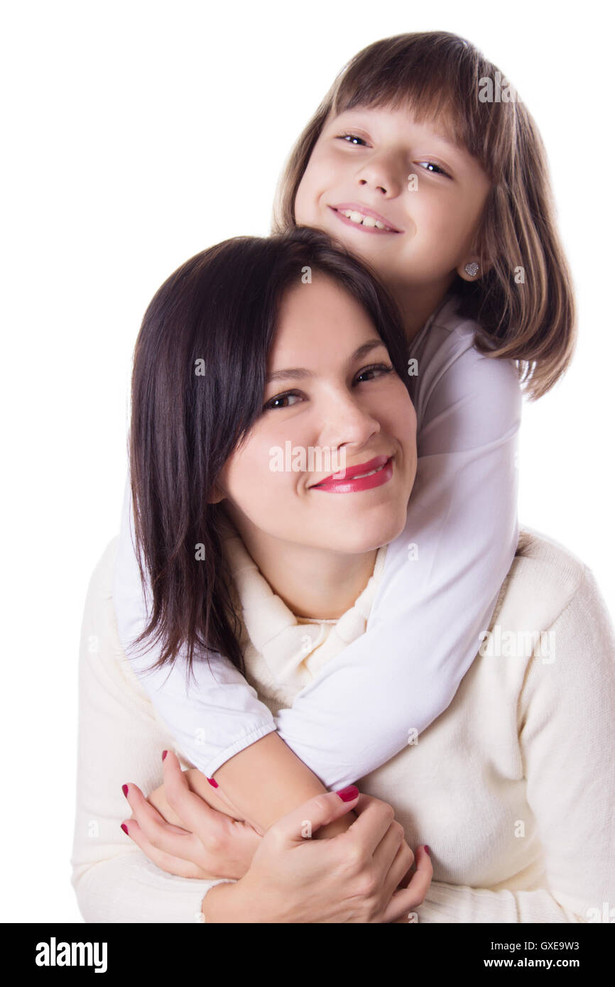 Happy mother and daughter hugging Stock Photo - Alamy